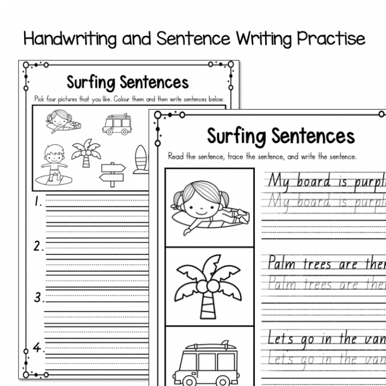 Surfing Sentences and Handwriting – Teachie Tings – Time-Saving Teacher ...