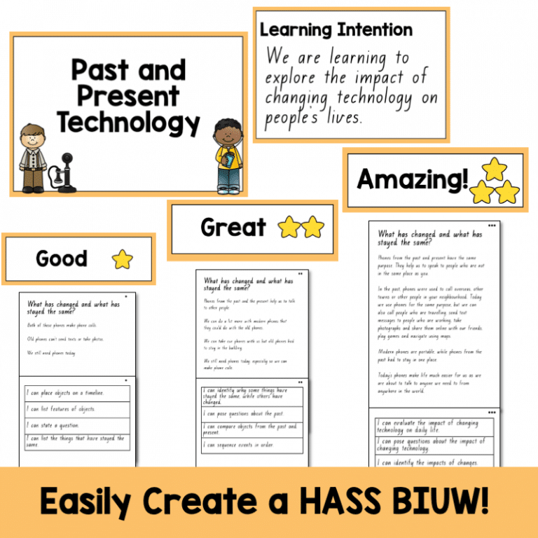 Year 2 HASS Past and Present Bump It Up Wall – Teachie Tings – Time ...