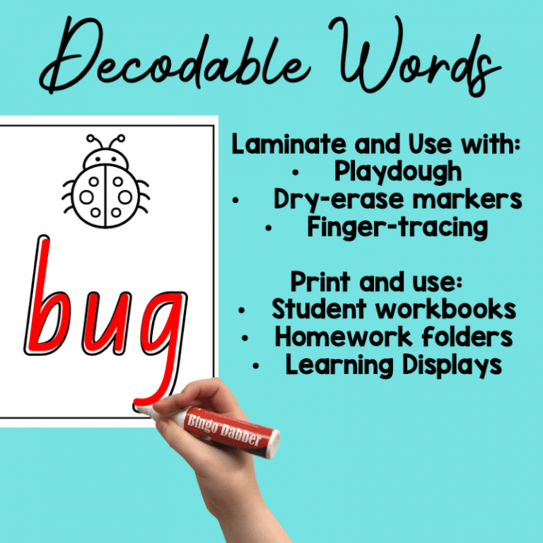 Decodable CVC Word Cards — Teachie Tings