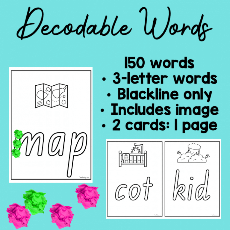 Decodable CVC Word Cards – Teachie Tings – Time-Saving Teacher Resources