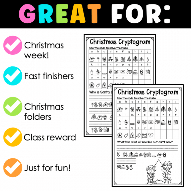 Christmas Cryptograms – FREEBIE! – Teachie Tings – Time-Saving Teacher ...