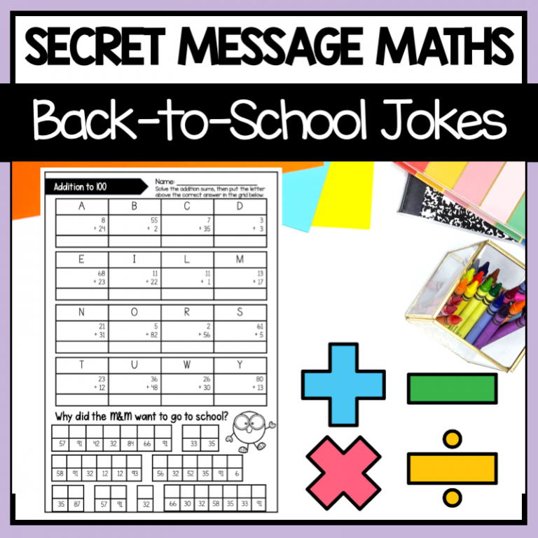 Secret Message Maths – Back to School Jokes – Teachie Tings – Time ...