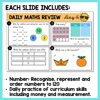 Year 1 Daily Maths Review Slides – Australian Curriculum 10 Weeks – SET ...