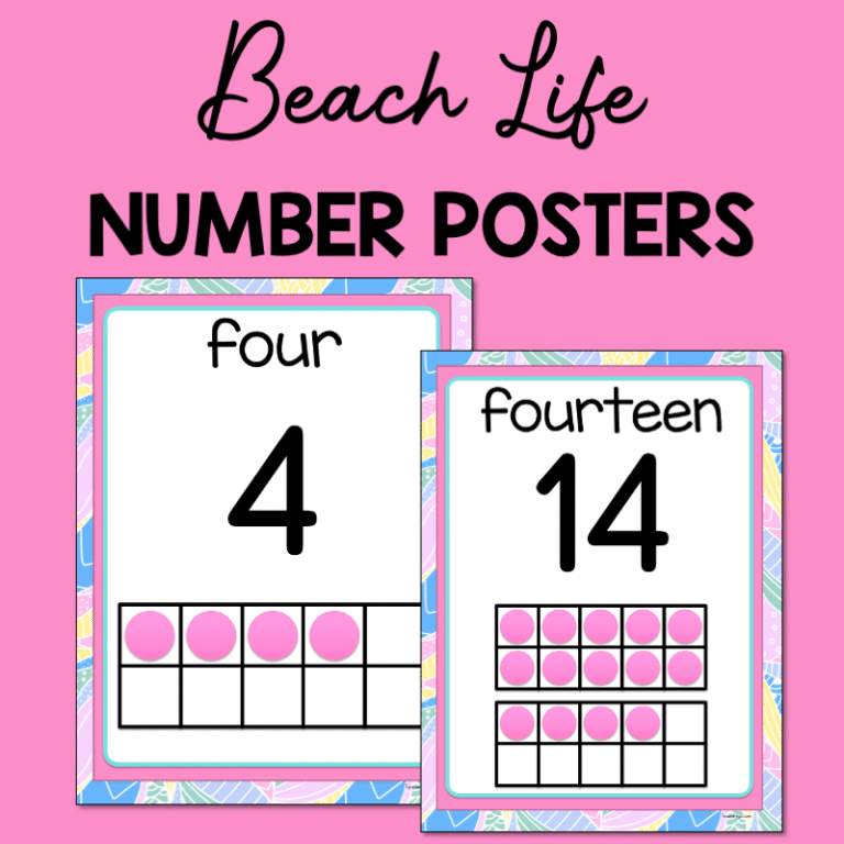 Beach Life Number Posters 1-20 – Teachie Tings