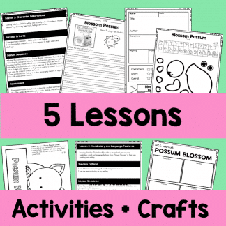 Possum Blossom Picture Book Mini Unit | Possum Craft and Activities ...