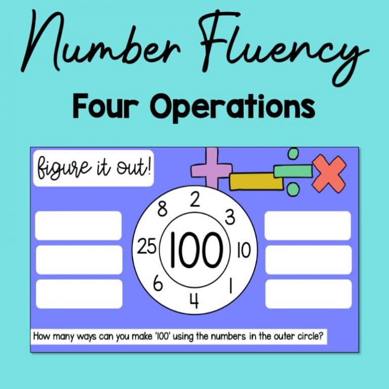 Number Fluency Activity Four Operations Target Number Warm Up Activity ...