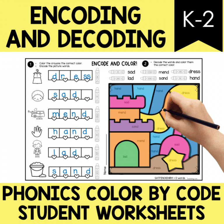 Encoding And Decoding Color By Code Summer Phonics Activity — Teachie Tings