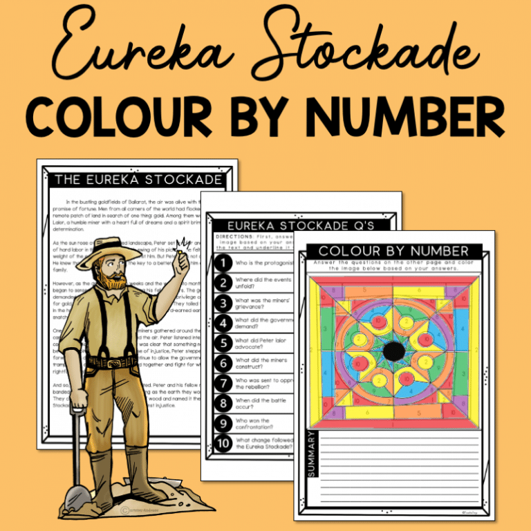 Eureka Stockade Reading and Colour-by-Number Activity Year 5 HASS ...