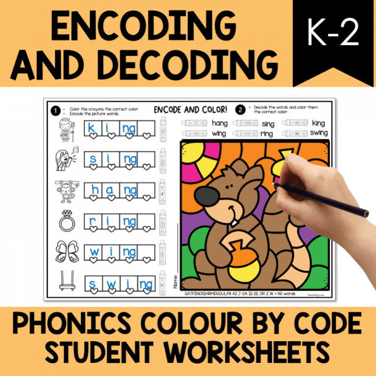 Encoding and Decoding Phonics Activity | Color By Code Fall Autumn ...