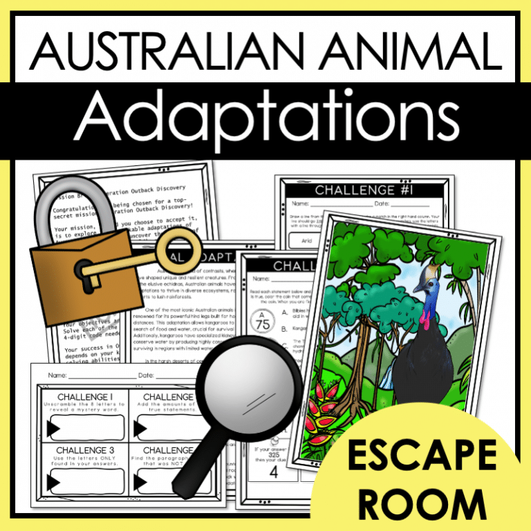 Australian Animal Adaptations Escape Room Year 5 Science Australian ...