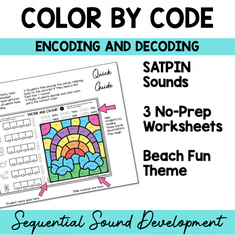 Beach Fun Encoding and Decoding | Color By Code Phonics – Teachie Tings ...