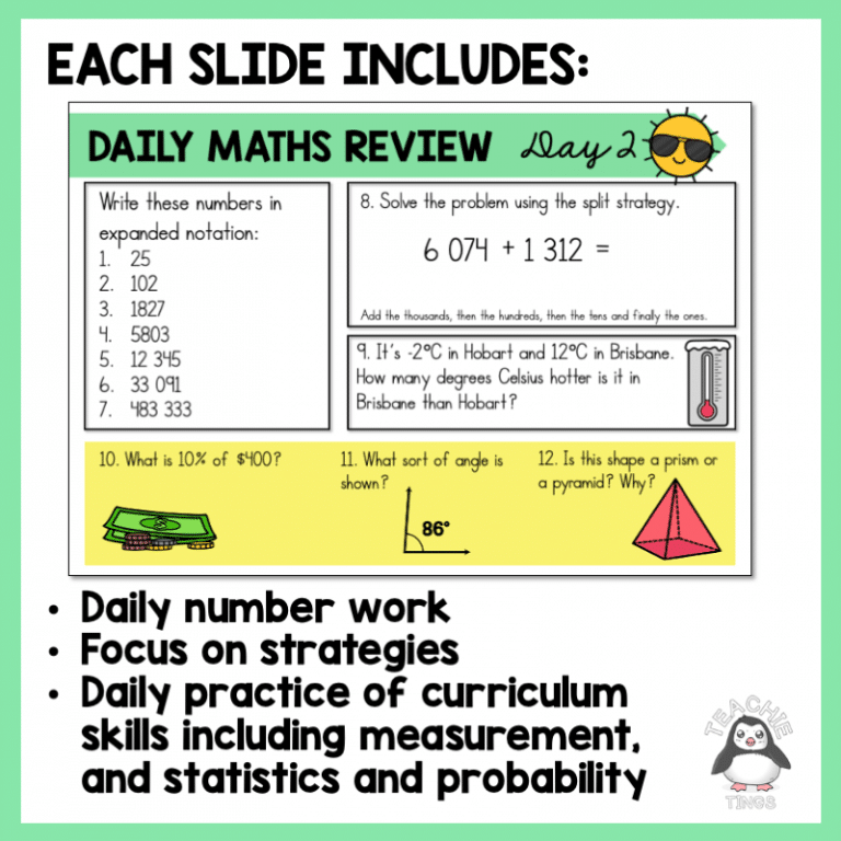 Year 6 Daily Maths Slides Set One – Teachie Tings – Time-Saving Teacher ...