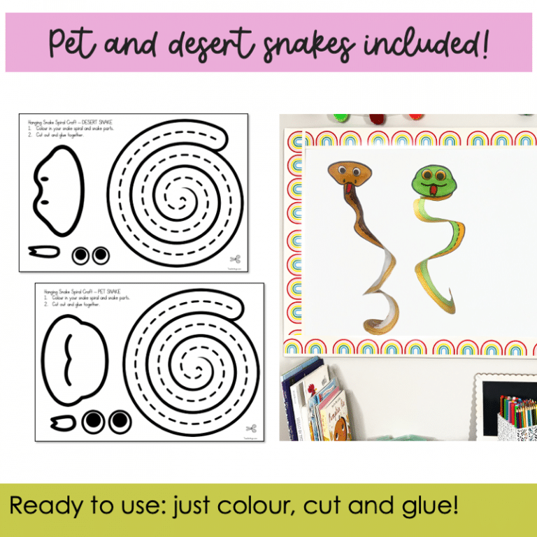 Snake Craft – Spiral Hanging Snake Craft | Pet snake and Desert Snake ...