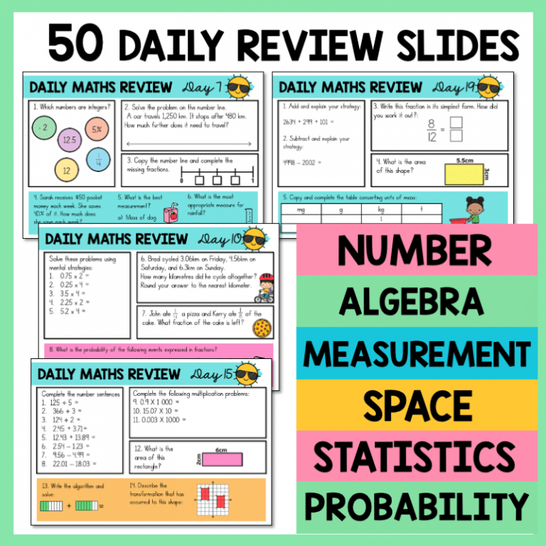 Year 6 Daily Maths Review Set Two – Teachie Tings – Time-Saving Teacher ...