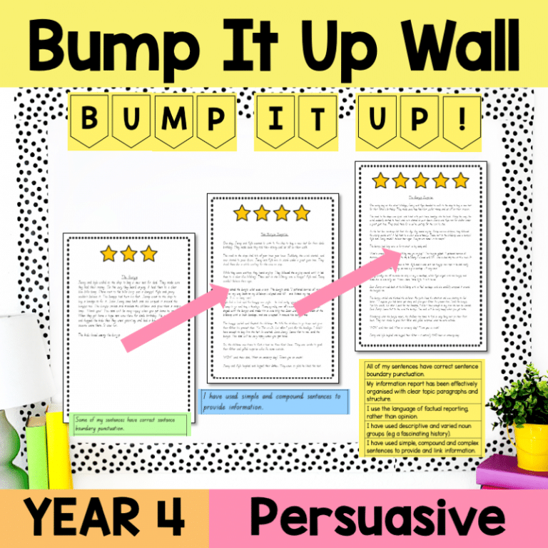 BUMP IT UP WALL | Writing Samples – Teachie Tings – Time-Saving Teacher ...