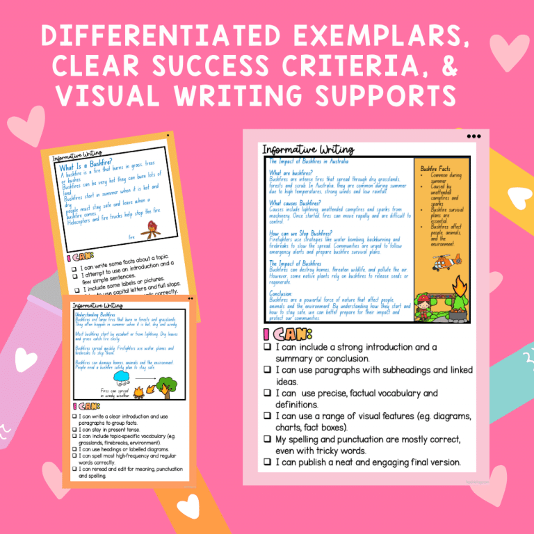 Year 3 Informative Writing Bump It Up Wall | Australian Curriculum v9 ...