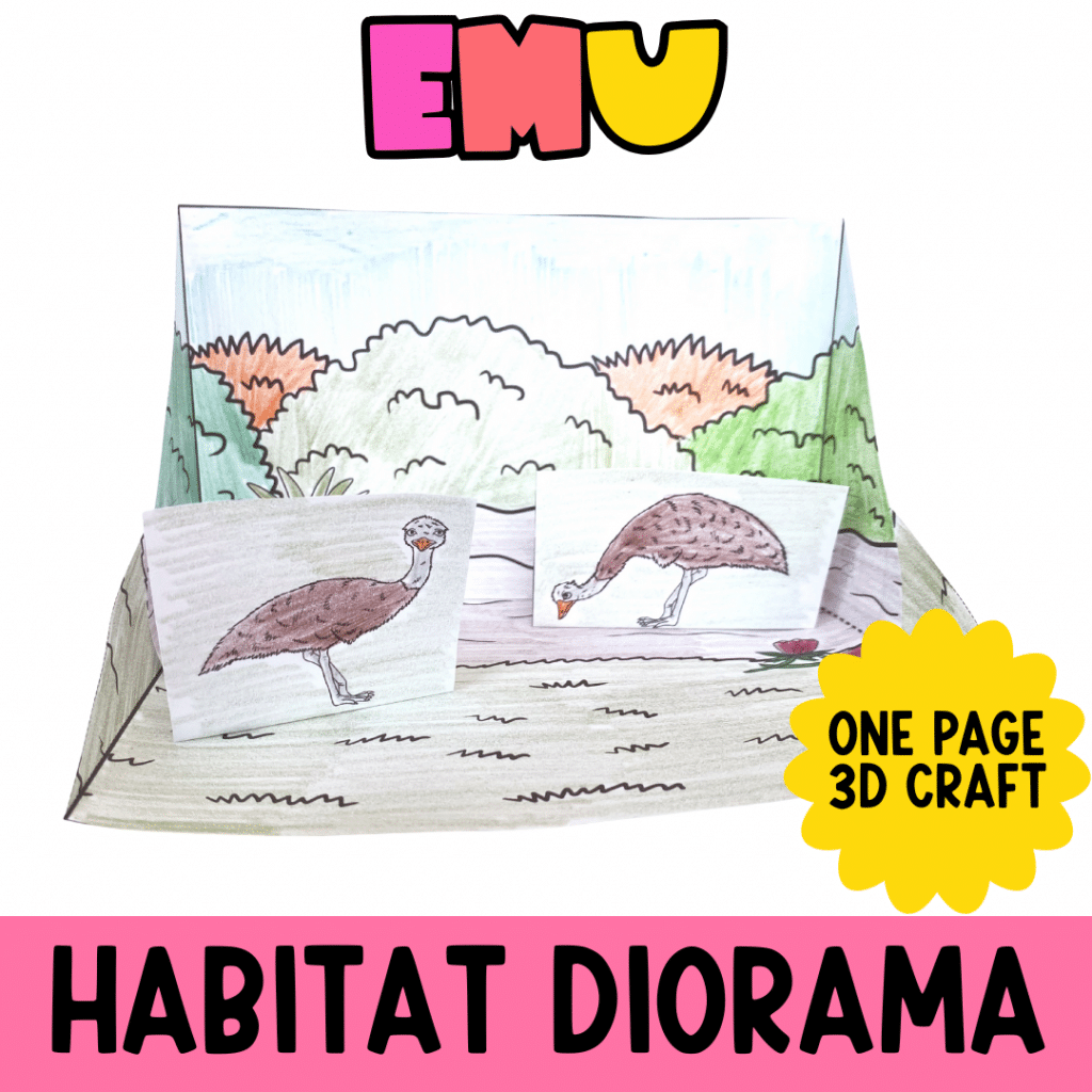 Emu Habitat Diorama | Printable Australian Animal Craft Activity ...